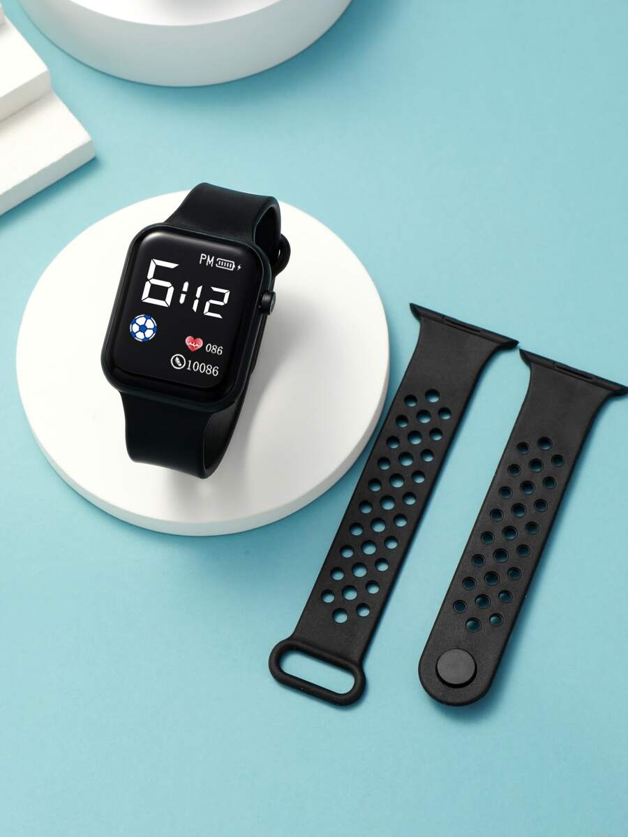 Kids Water Resistant Electronic Watch With 1pc Watchband | SHEIN USA