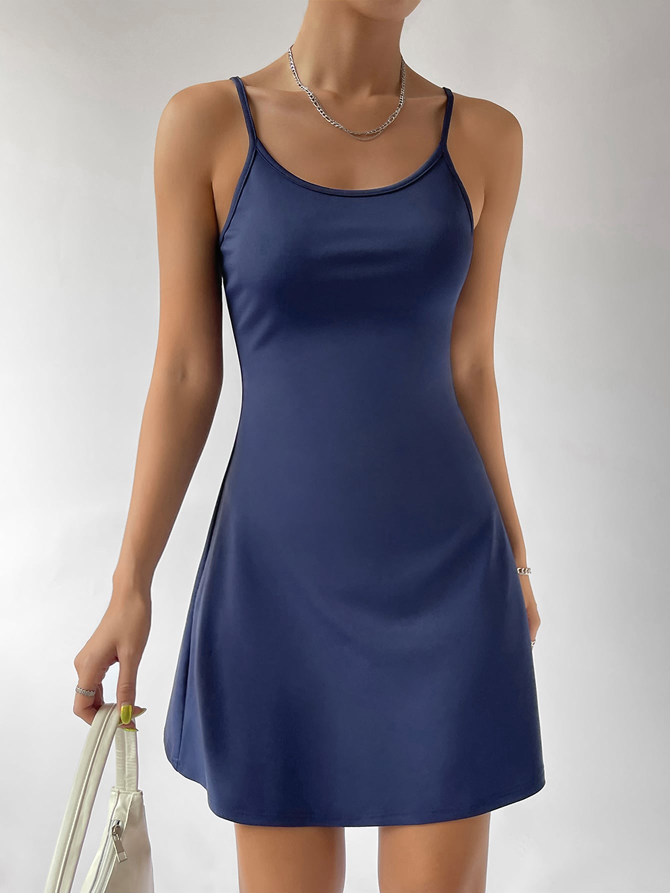 Shein Ezwear Balletcore Solid Backless Cami Dress Shein Usa