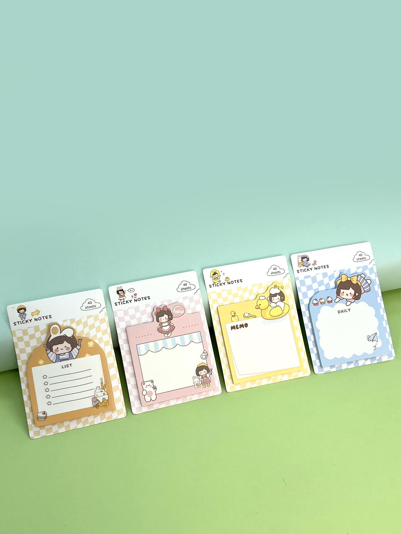 Back-To-School Season Cute Portable Cartoon Sticky Notes Set Of 4 ...