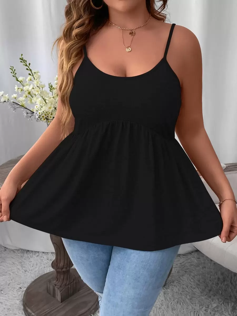 SHEIN Essnce Plus Peplum Cami Top | SHEIN USA
