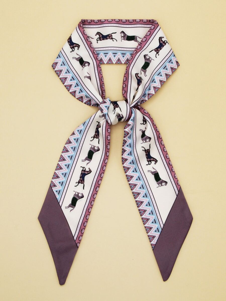 Horse Pattern Skinny Scarf | SHEIN USA