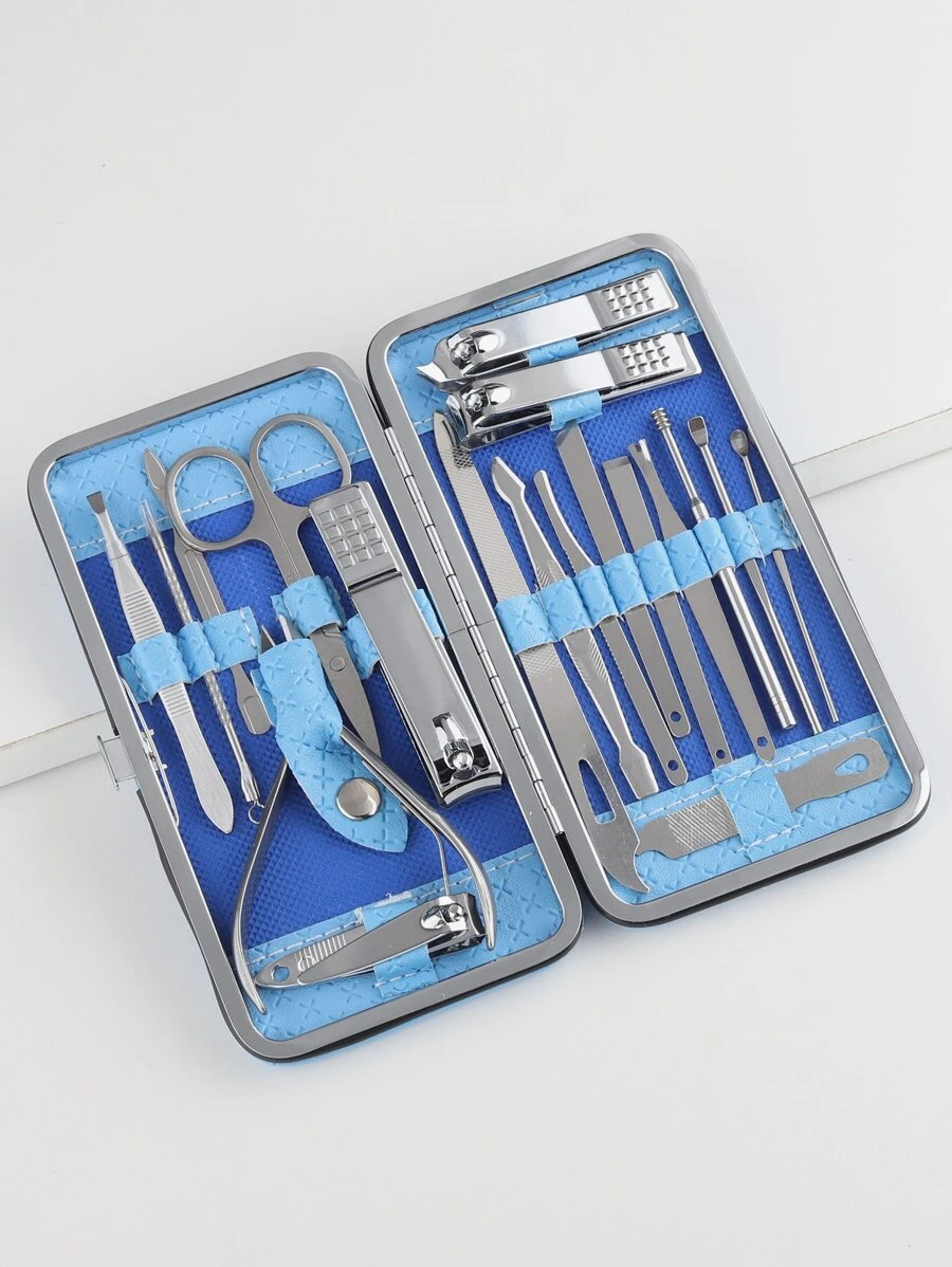 19pcs Silver Portable Nail Clipper Set, Premium Stainless Steel Ultra ...