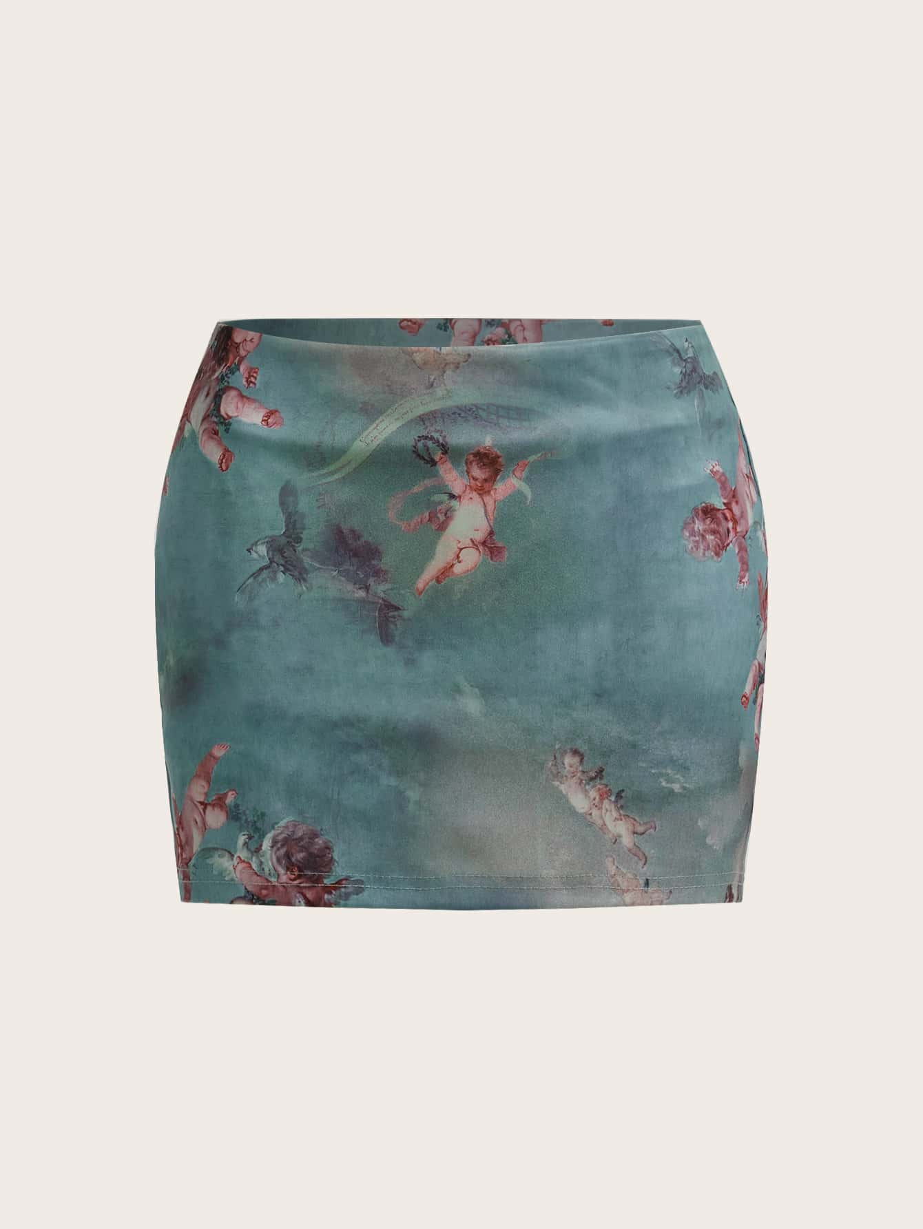 SHEIN ICON Angel Print Bodycon Skirt | SHEIN USA