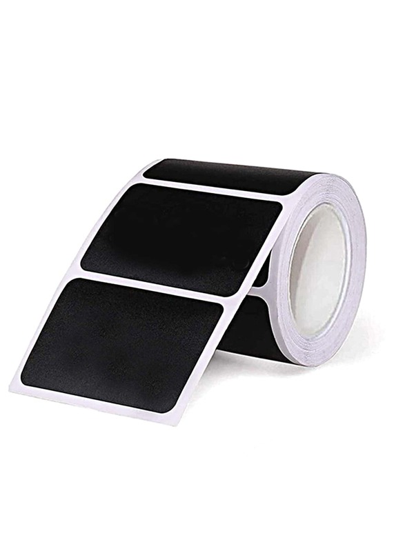 120pcs PVC Label Sticker, Black Rectangle Gift Tag Label Sticker For ...