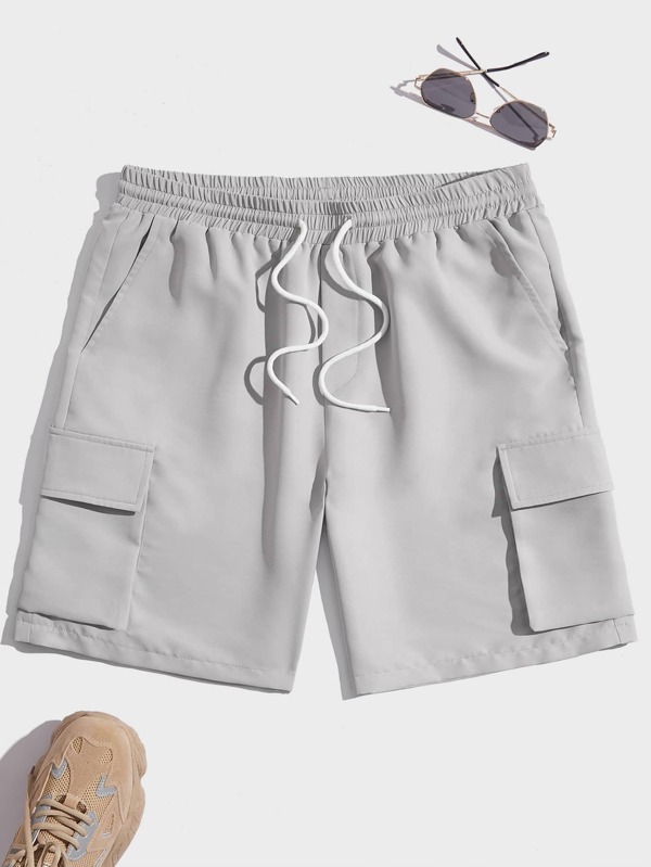 Manfinity Homme Men Flap Pocket Drawstring Waist Shorts | SHEIN UK