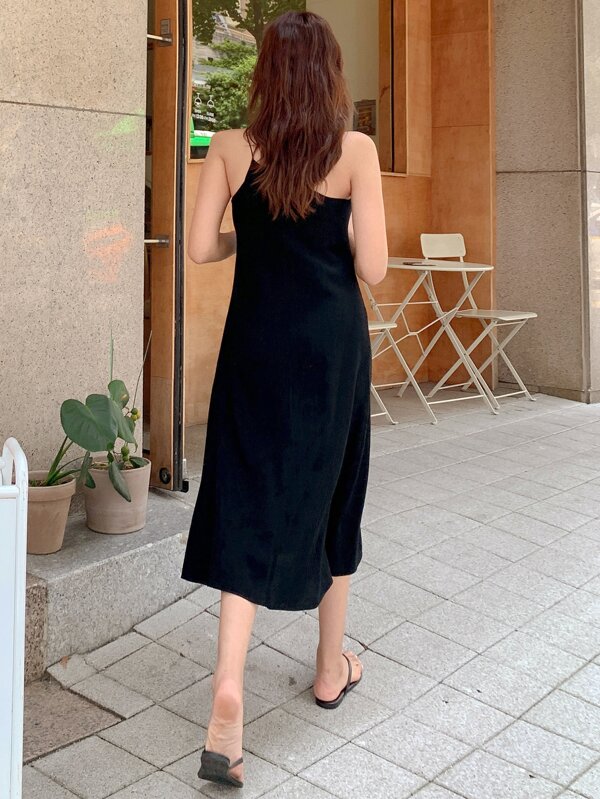 Dazy Solid Cami Dress Shein