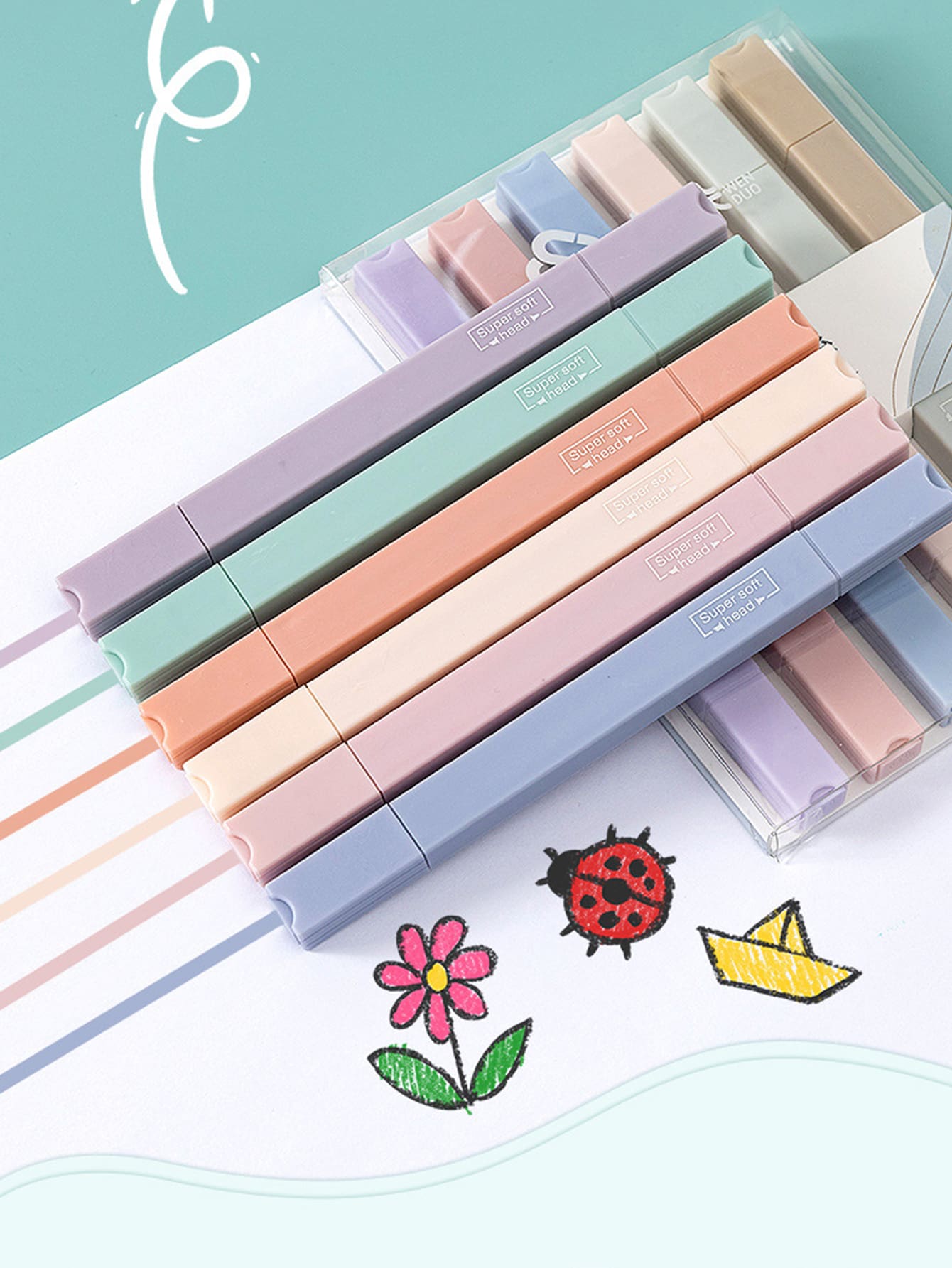 6pcs Double Head Marker Pen