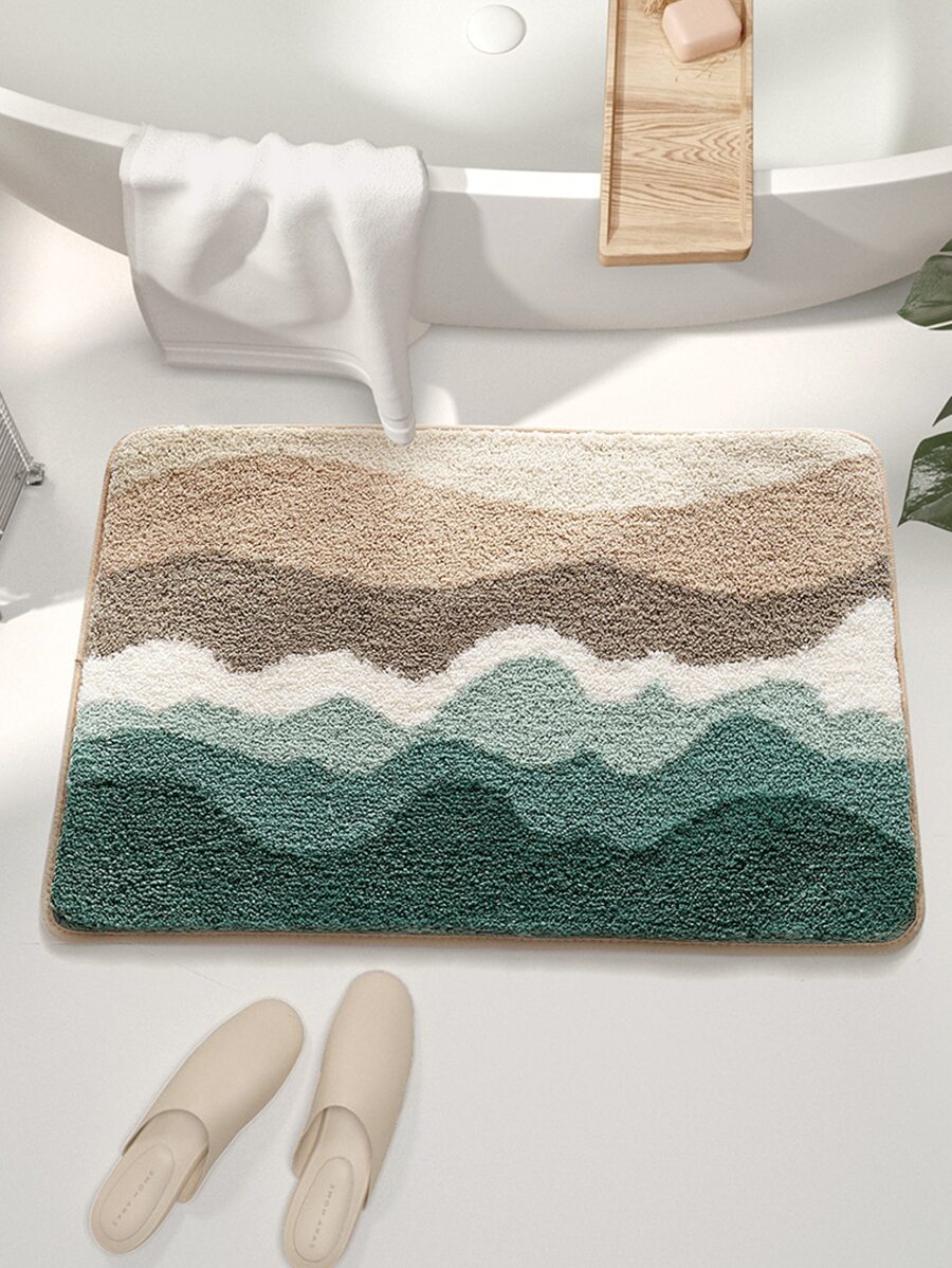 1pc Color Block Bath Rug | SHEIN USA
