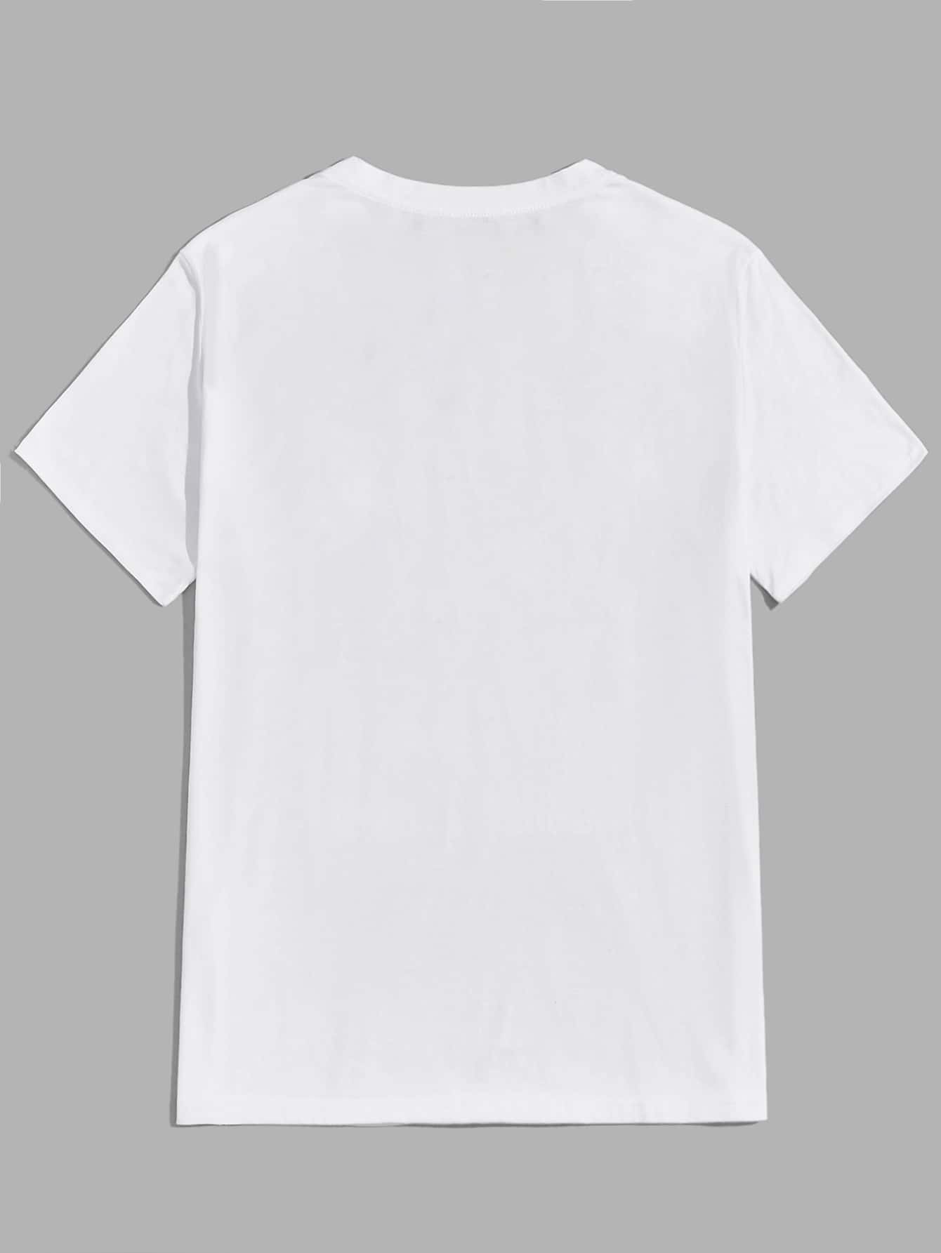 Manfinity Hypemode Men Cotton Letter And Cartoon Bear Print Tee Shein Usa