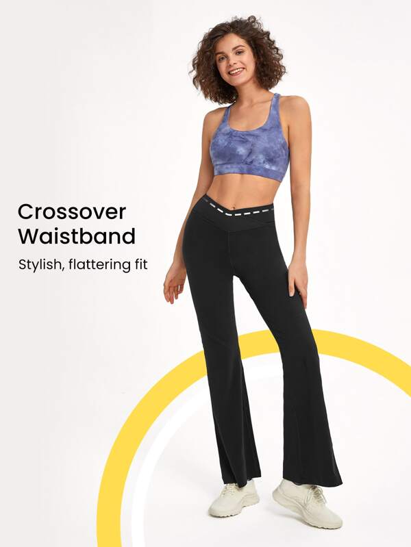 GLOWMODE 31" FeatherFit™ V-Waist Mega Flare Pants | SHEIN USA