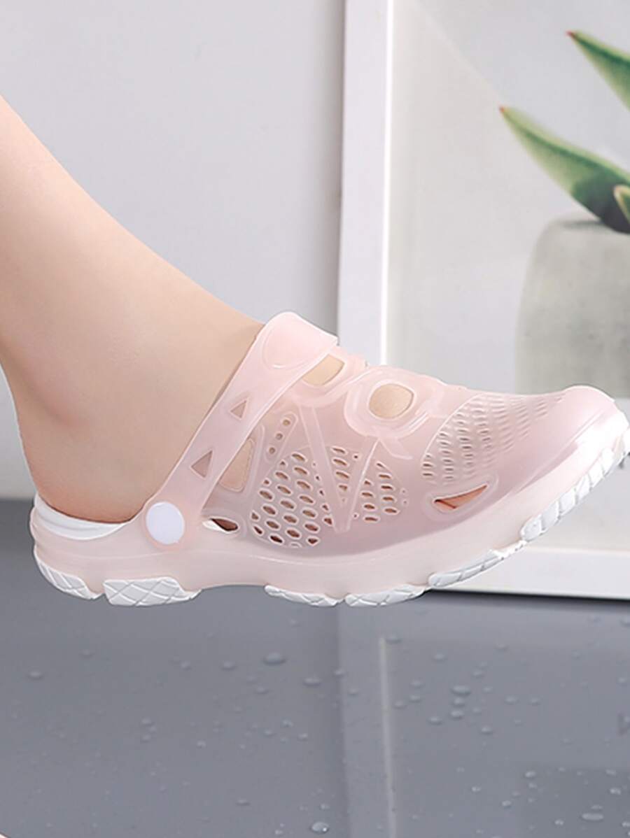 Women Cut Out Design Slingback Clogs Fashion Pink Vent Clogs | SHEIN USA