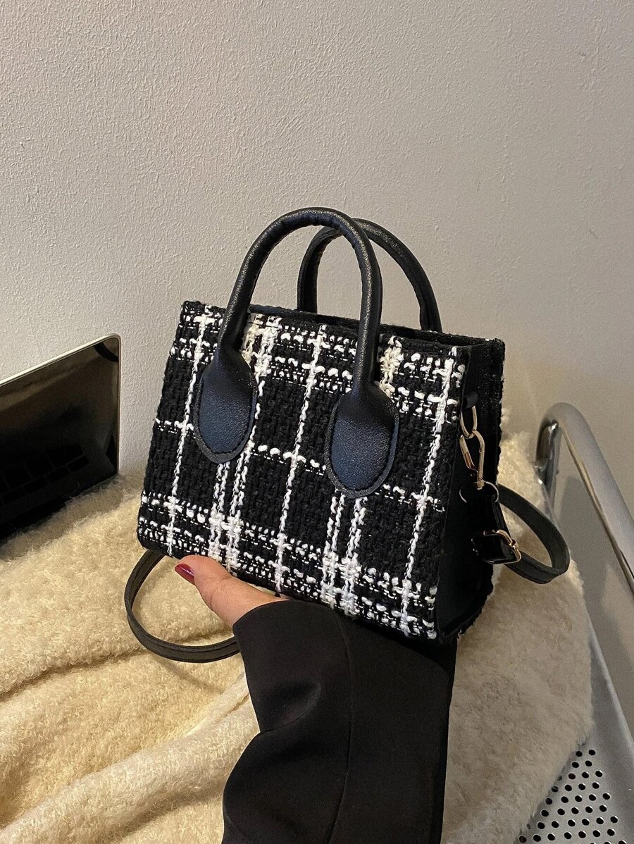 Mini Plaid Pattern Square Bag | SHEIN USA