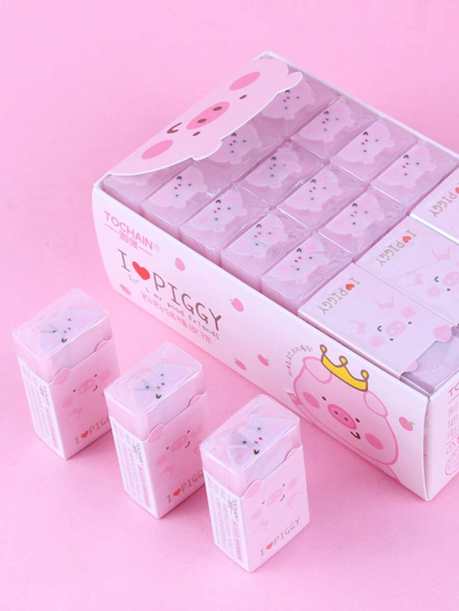 2pcs Cartoon Pig Pattern Eraser, Cute Portable Eraser For Student ...