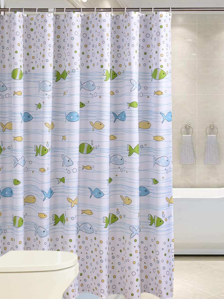 Fish Print Shower Curtain | SHEIN USA
