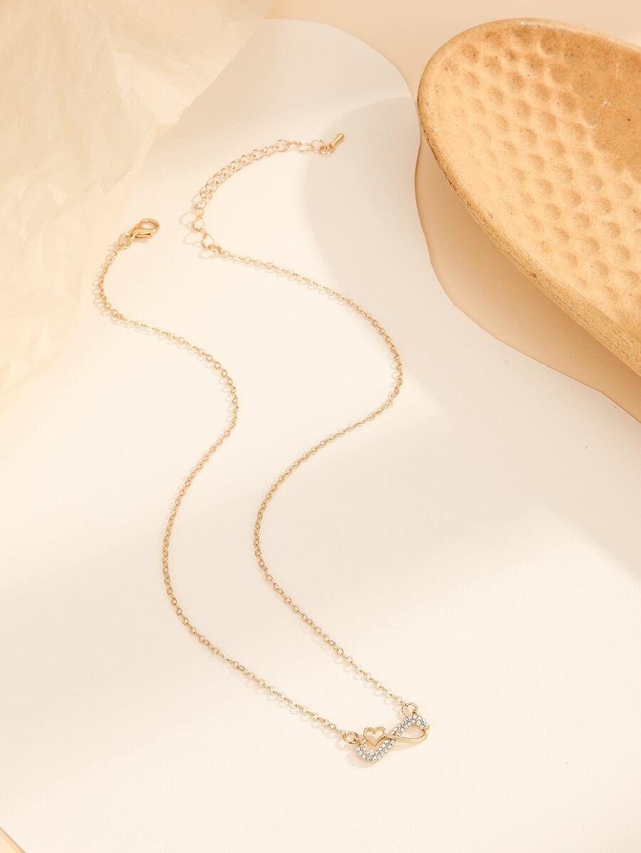 Rhinestone Infinity Symbol Charm Necklace | SHEIN USA