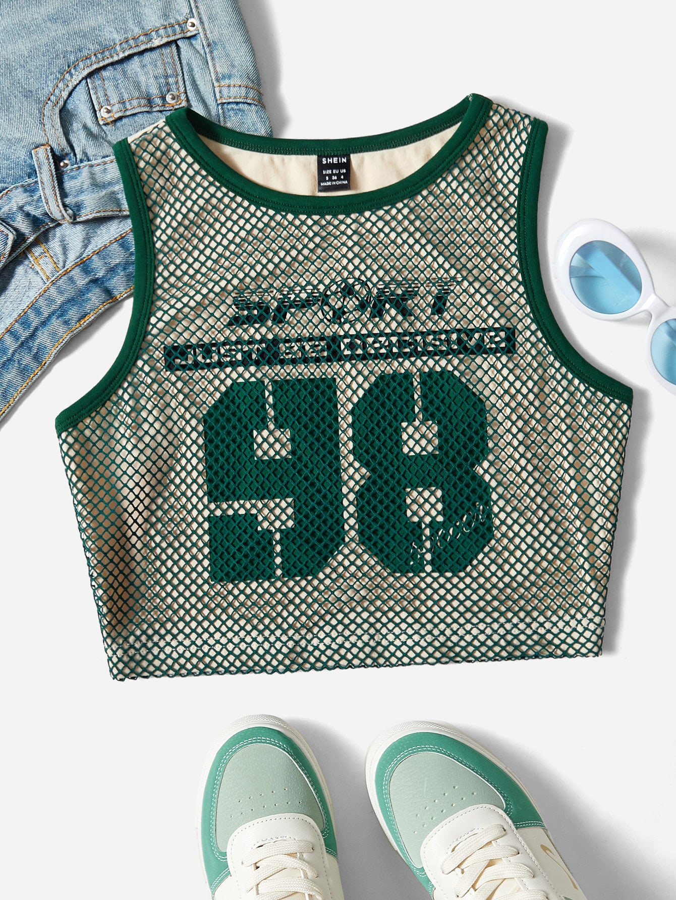 Shein Coolane Bloke Core Top Tank Con Estampado De Letra Unido En