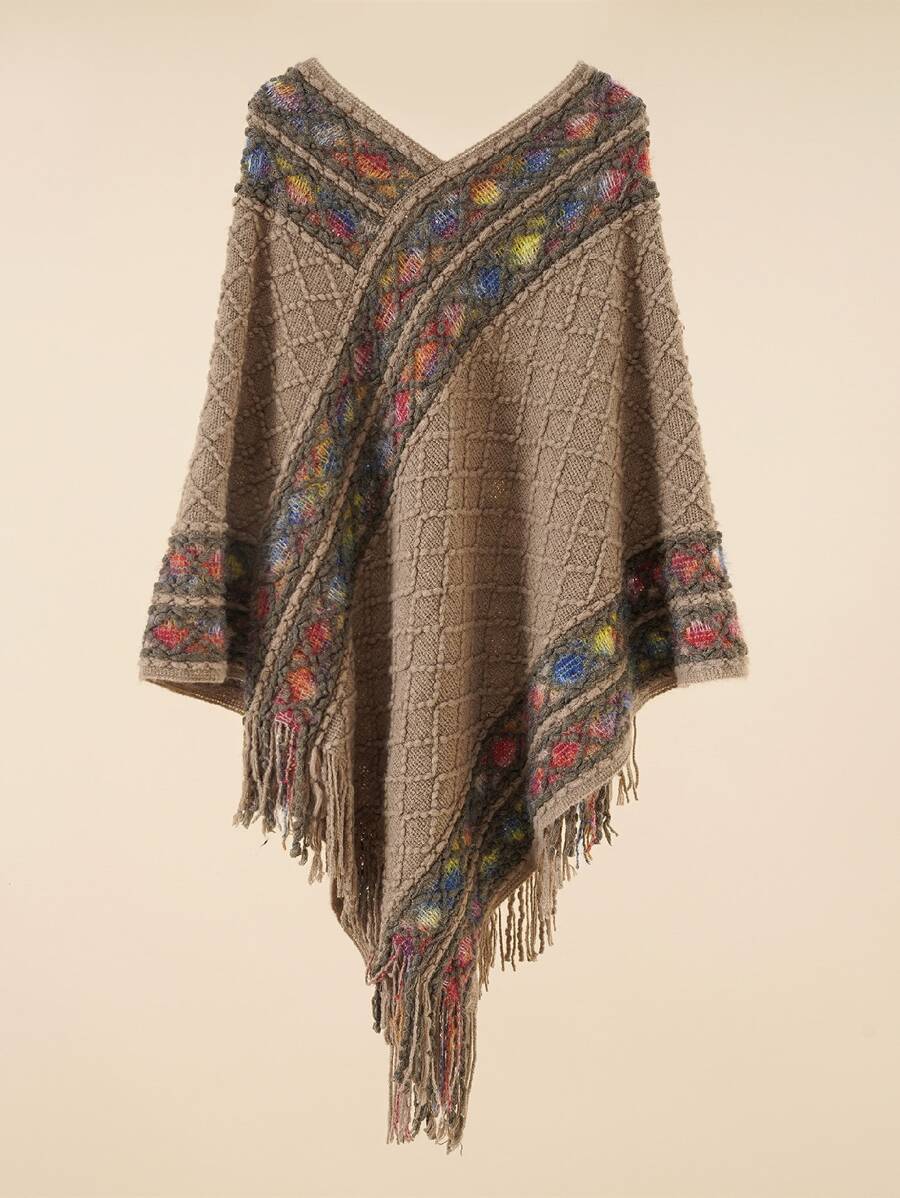 1pc Women Graphic Tassel Decor Fashion Shawl | SHEIN USA