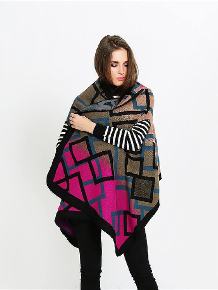 Geometric Pattern Shawl | SHEIN USA