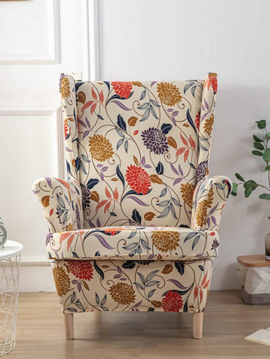 Floral Pattern Stretchy Wing Chair Slipcover | SHEIN USA