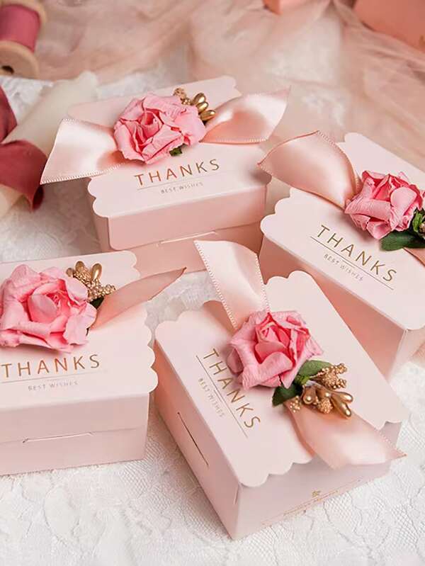 5pcs Letter Graphic Flower Decor Gift Box | SHEIN UK