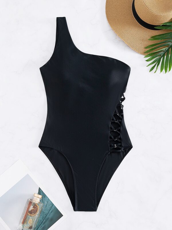 SHEIN Swim Chicsea Costume intero incrociato monospalla | SHEIN ITALIA