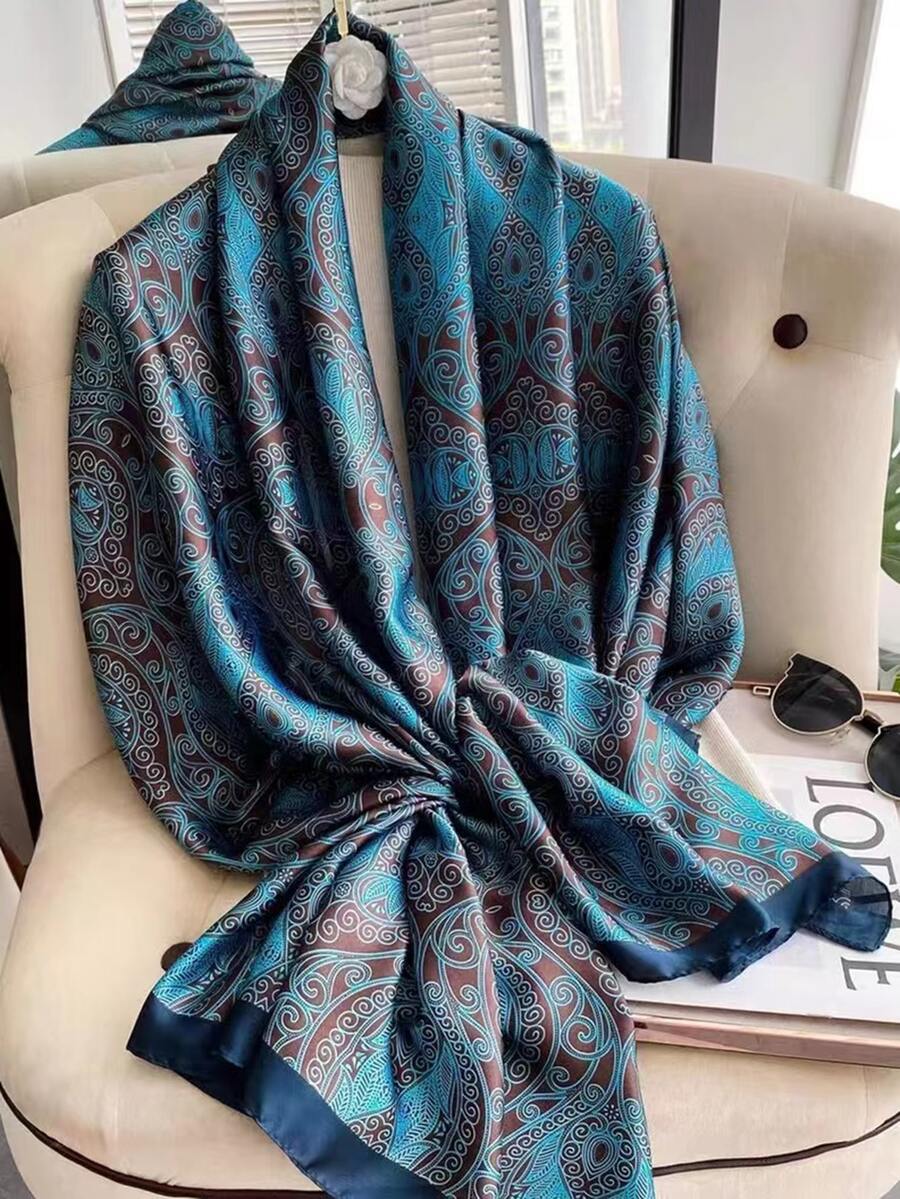 Scroll Pattern Scarf | SHEIN UK