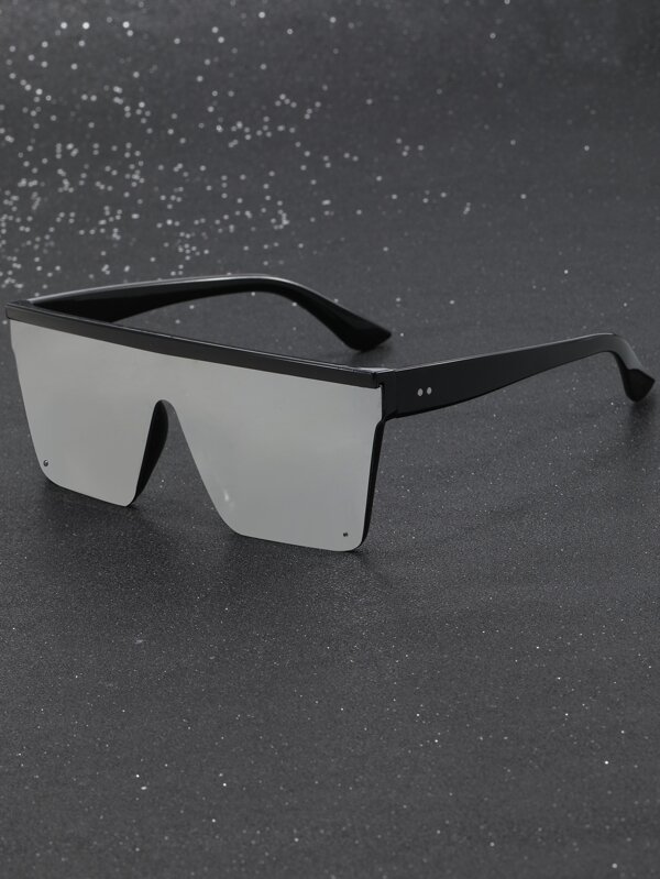 Men Flat Top Acrylic Geometric Fashion Glasses Black shades For Outdoor ...