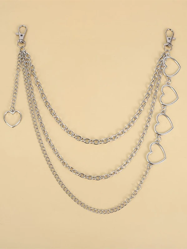 Heart & Chain Decor Layered Trouser Chain | SHEIN UK