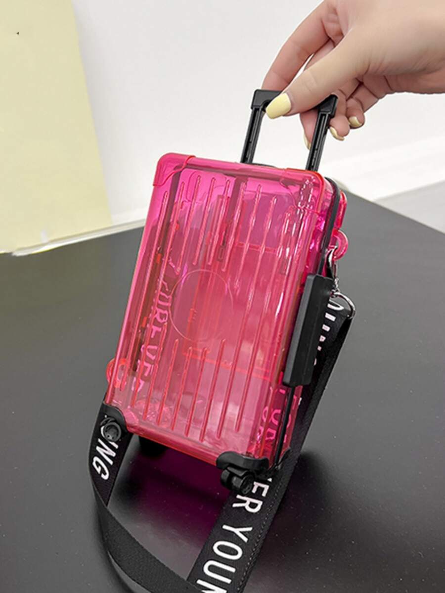 Neon Pink Suitcase Design Box Bag | SHEIN USA