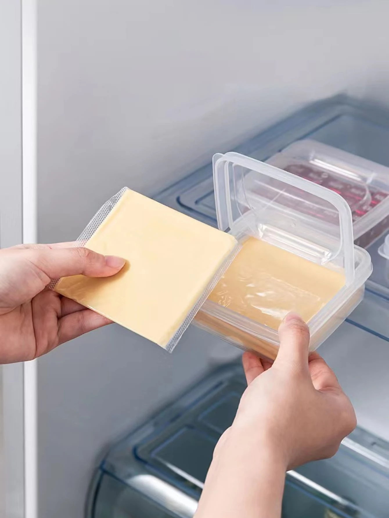 1pc Plastic Refrigerator Storage Cheese Box, Cheese Container, Butter ...