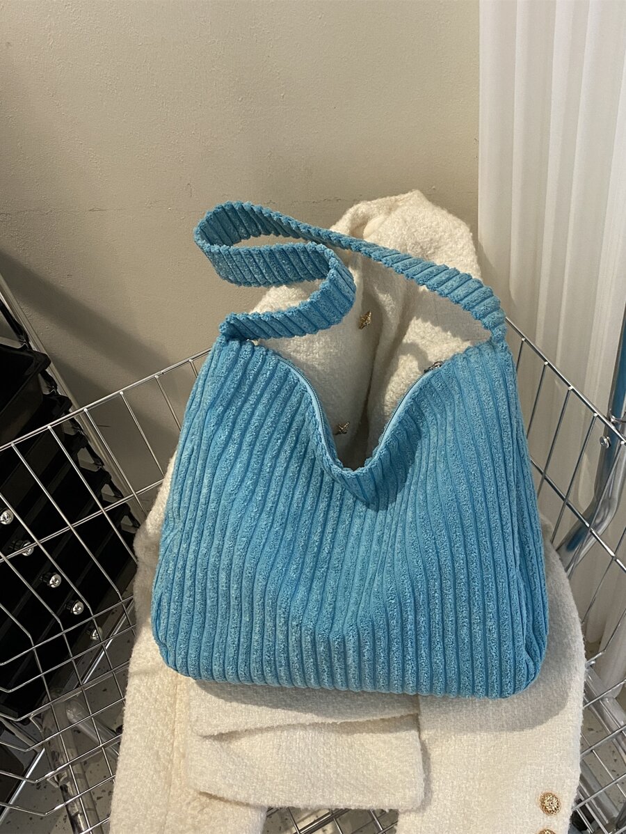 Minimalist Fuzzy Hobo Bag | SHEIN EUR