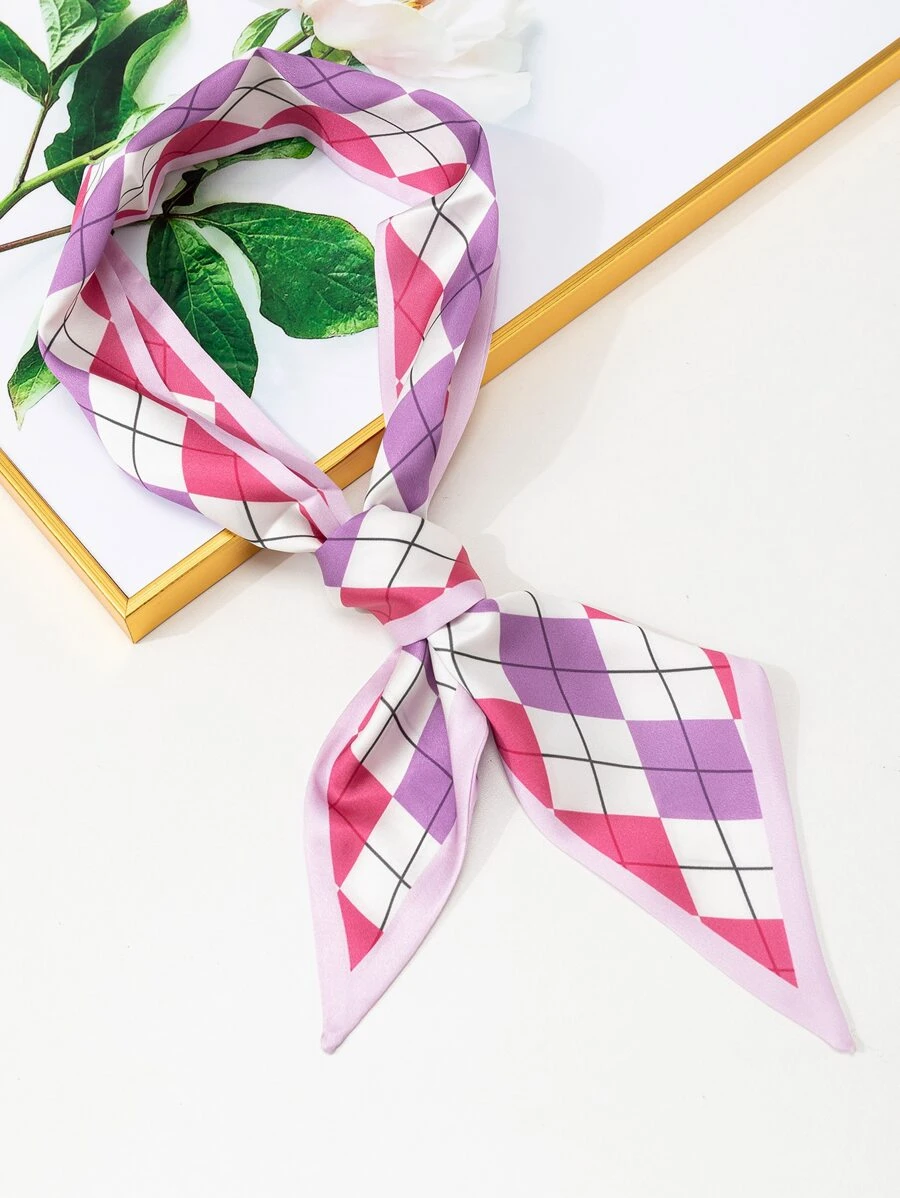 Argyle Pattern Skinny Scarf | SHEIN USA