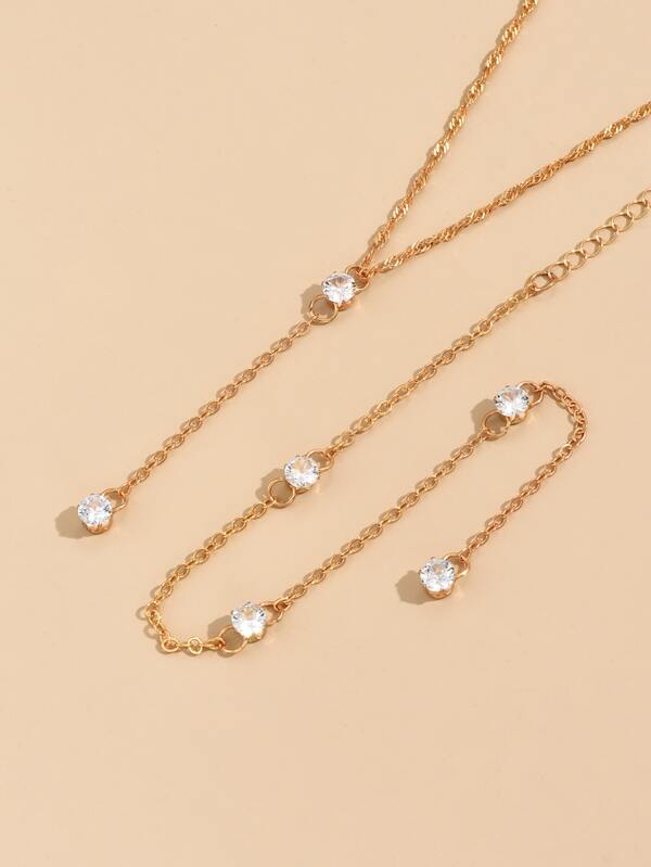 Rhinestone Decor Y Lariat Necklace | SHEIN USA