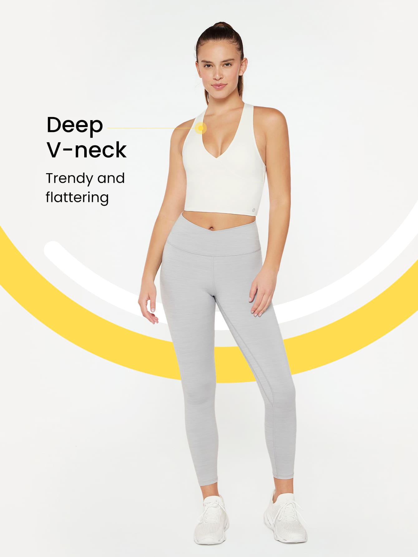 GLOWMODE FeatherFit™ Crossover Straps Cutout Back Deep V Neck Tank Top ...