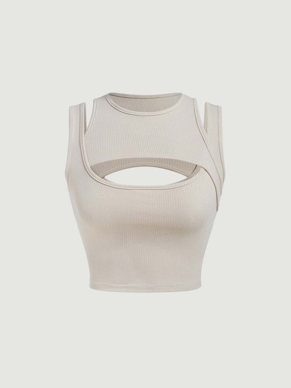 SHEIN MOD Top tank unicolor con abertura | Moda de Mujer | SHEIN México