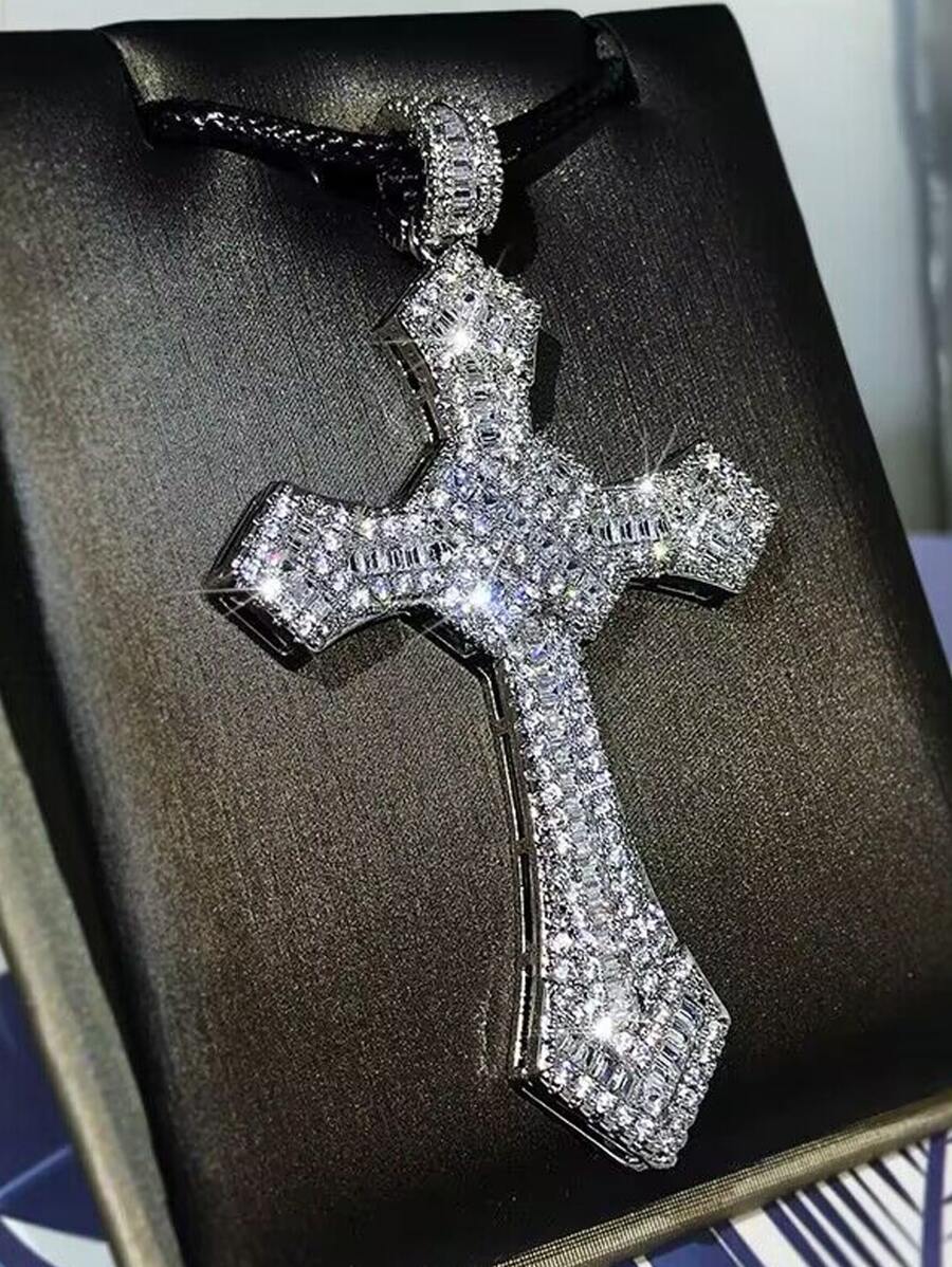 Rhinestone Cross Design Necklace | SHEIN EUR