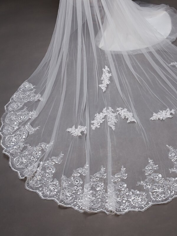 Floral Embroidered Bridal Veil | SHEIN UK