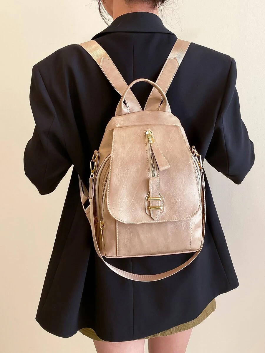 Waterproof,Lightweight,Anti Theft Minimalist Flap Backpack | SHEIN USA