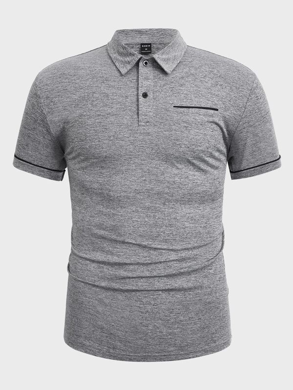 SHEIN Men Contrast Piping Polo Shirt | SHEIN USA