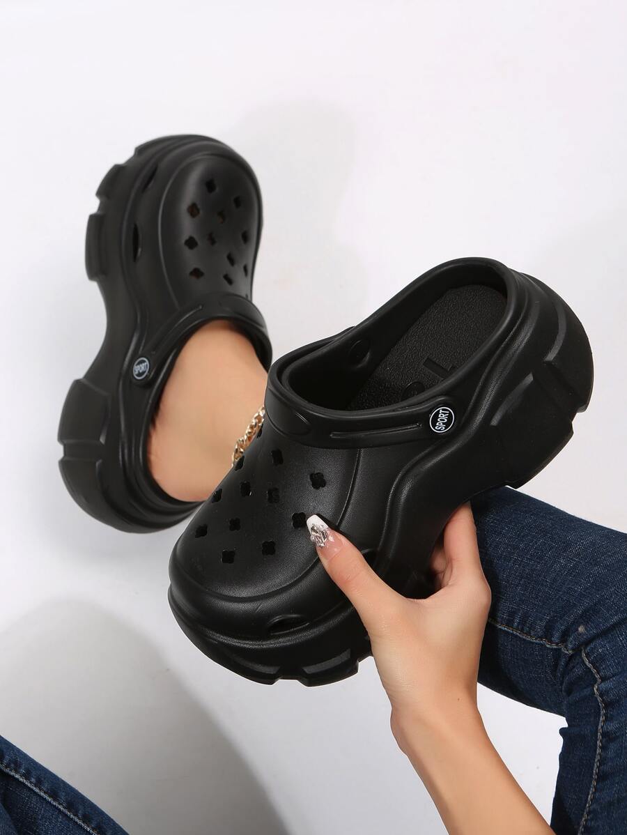 Women Hollow Out Design Clogs, Fashionable Summer Breathable Vented ...