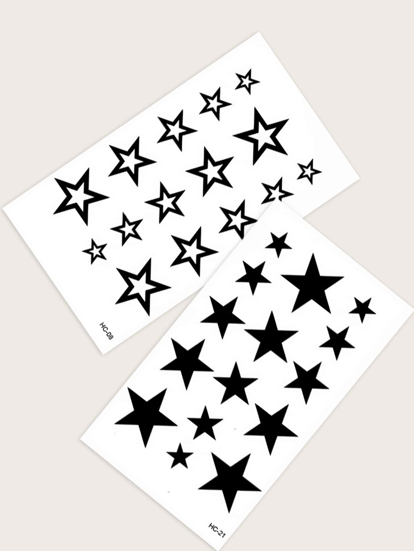 2sheets Star Pattern Tattoo Sticker | SHEIN UK