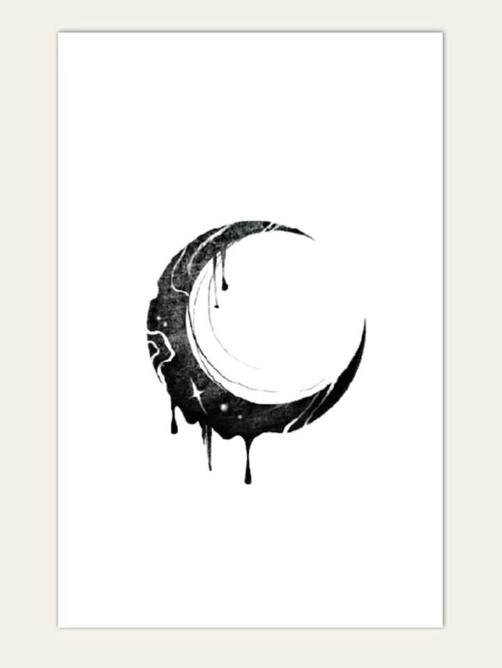 Realistic Crescent Moon Tattoo