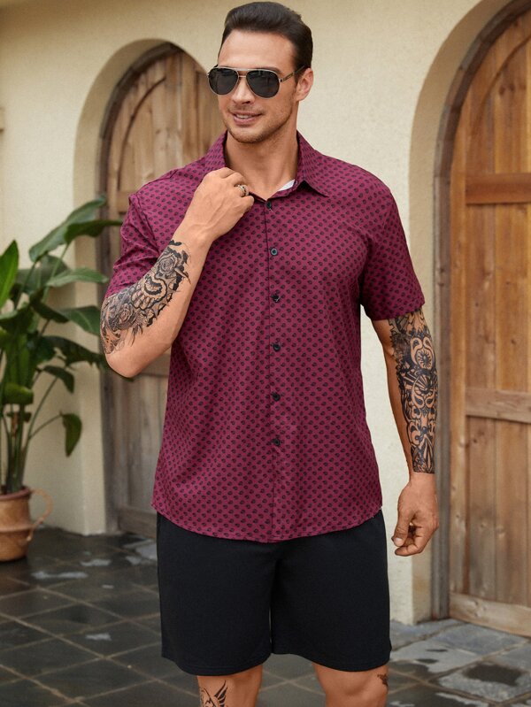 Manfinity Homme Men Allover Print Shirt | SHEIN USA