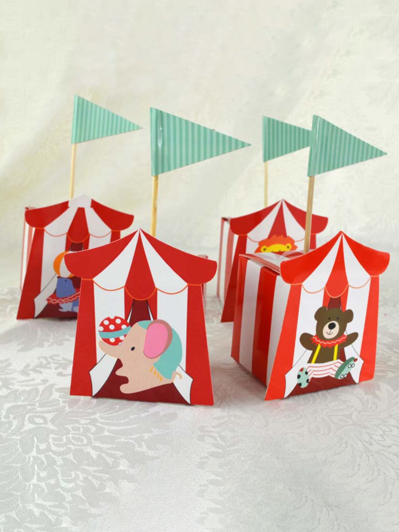 8pcs/set Circus Design Pattern Gift Wrapping Box, Cartoon Flag Decor ...