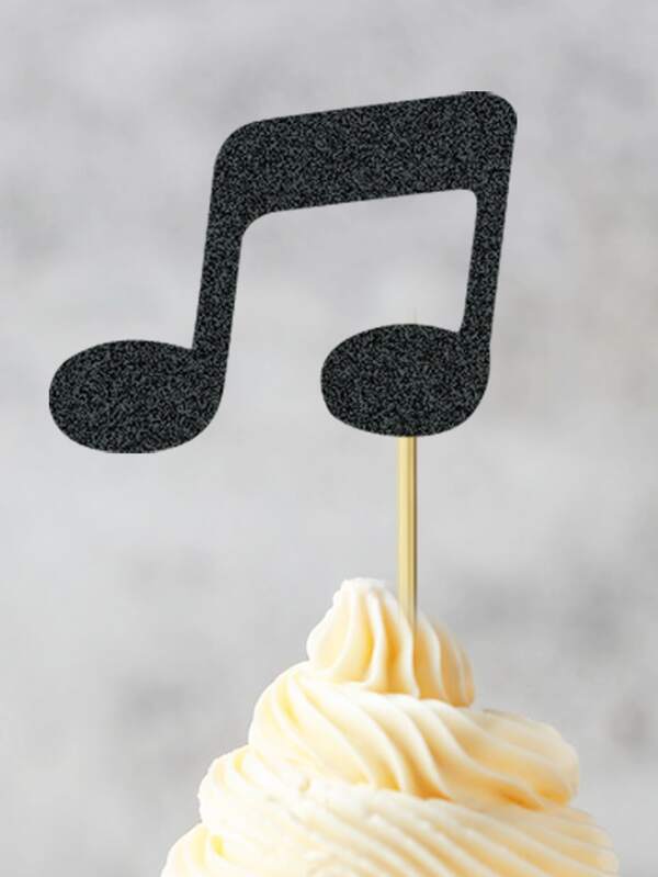 12pcs/set Paper Cake Topper, Music Note Shaped Cake Decoration For ...