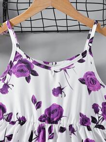 Tween Girl Floral Print Sundress, Elegant, Flower Pattern Design ...