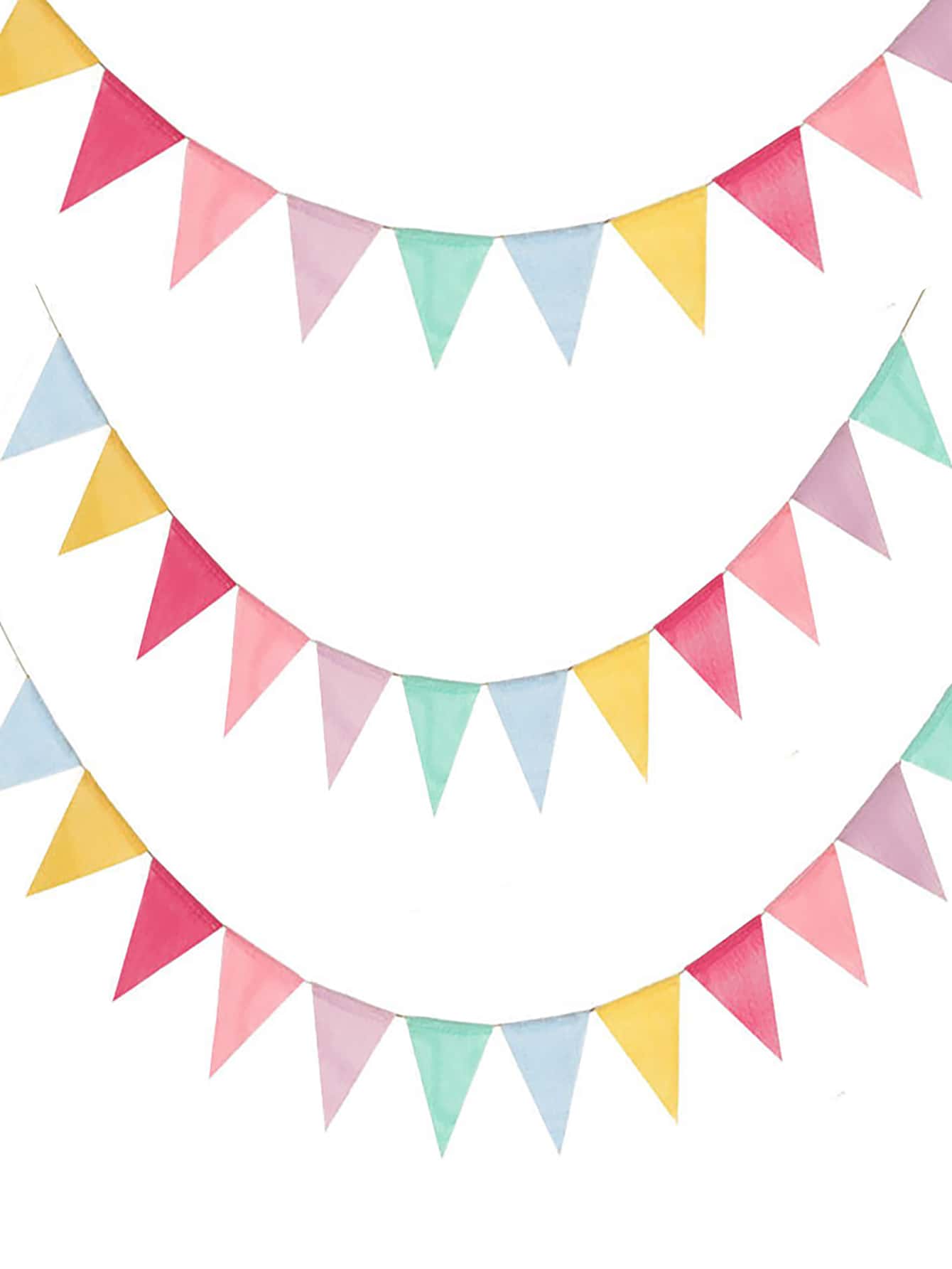 1set Of 12 Colorful Linen Triangular Flags For Festival Celebration ...