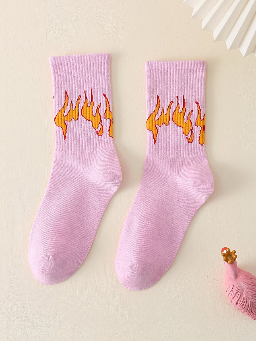 Men Flame Pattern Crew Socks | SHEIN USA