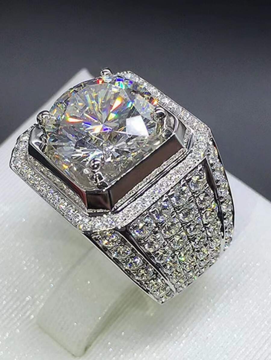 1pc Men's Fully Studded Fashionable Ring | SHEIN USA