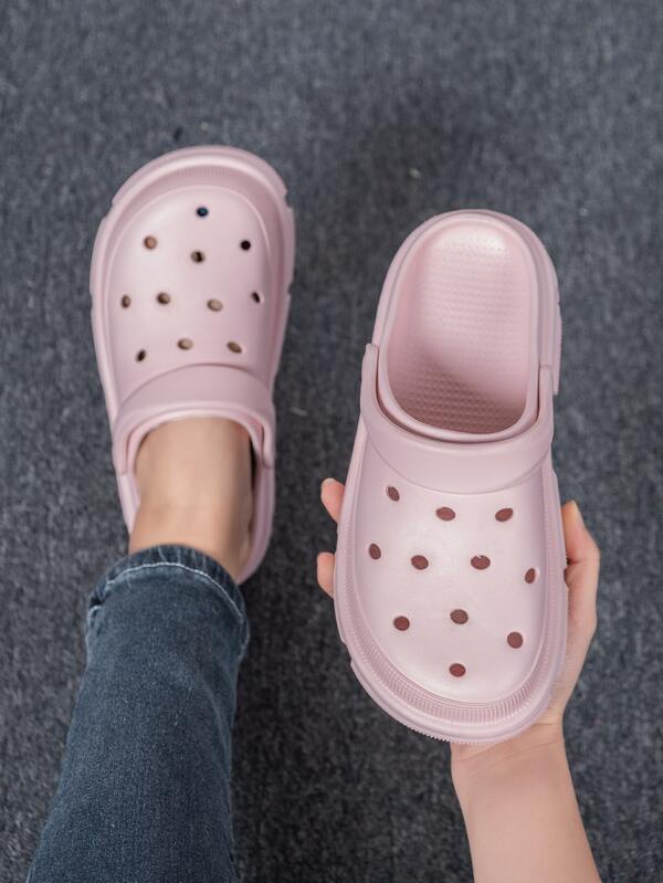 Women Hollow Out Vented Clogs EVA Clogs Pink | SHEIN USA